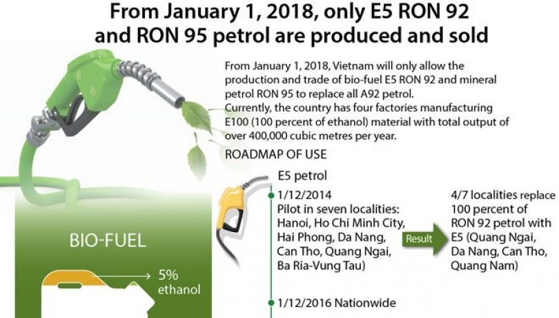 Only E5 RON 92, RON 95 petrol sold from 2018 - Báo Cần Thơ Online